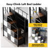 17 Stories Modern Loft Bed with Desk and Stairs, All-in-One Metal Frame ...