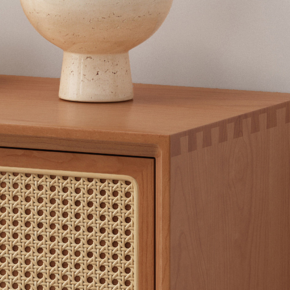LIZIYE Modern Minimalist Solid Wood Rattan Sideboard | Wayfair