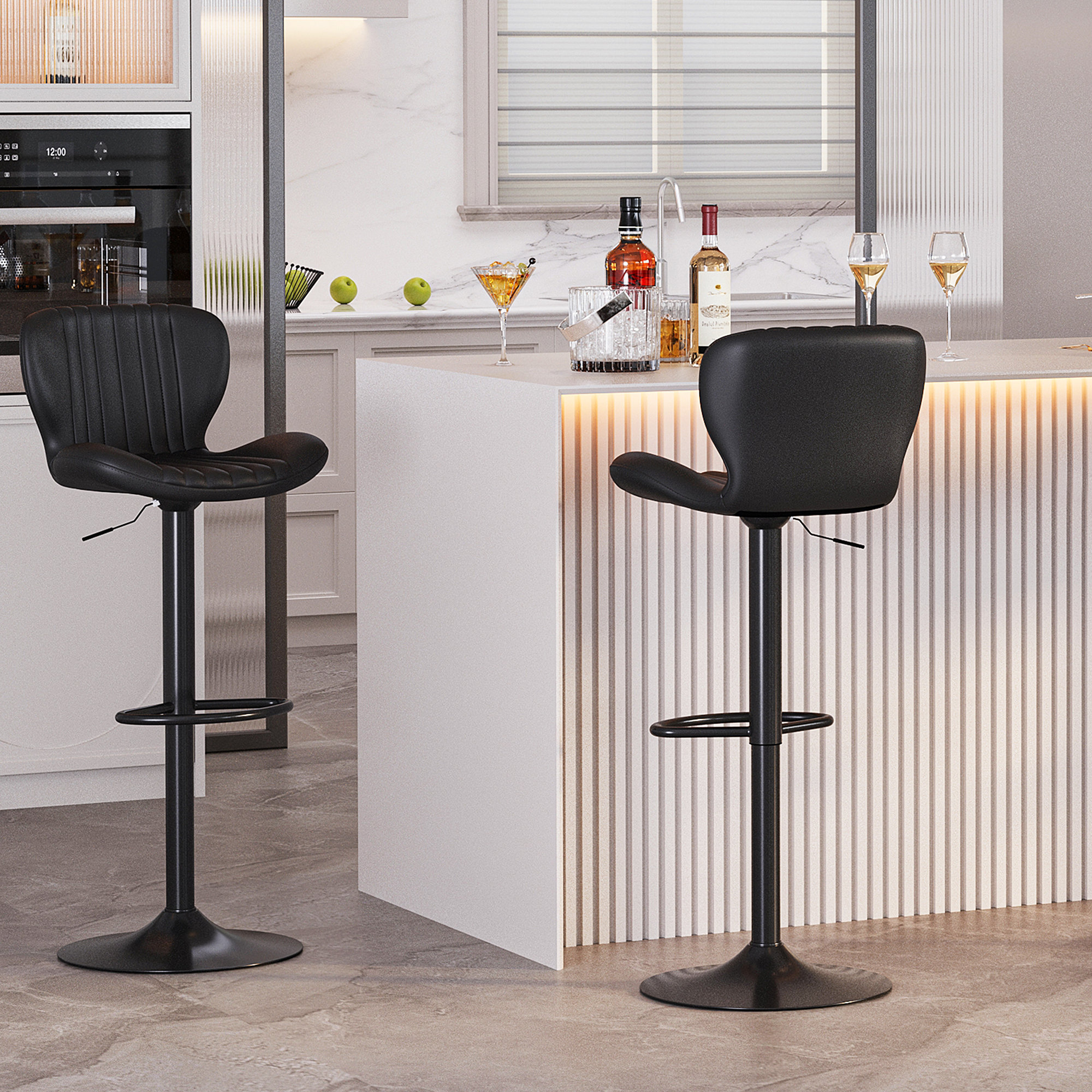 walsunny Swivel Bar Stools Set, Barstools Counter Height With Shell ...