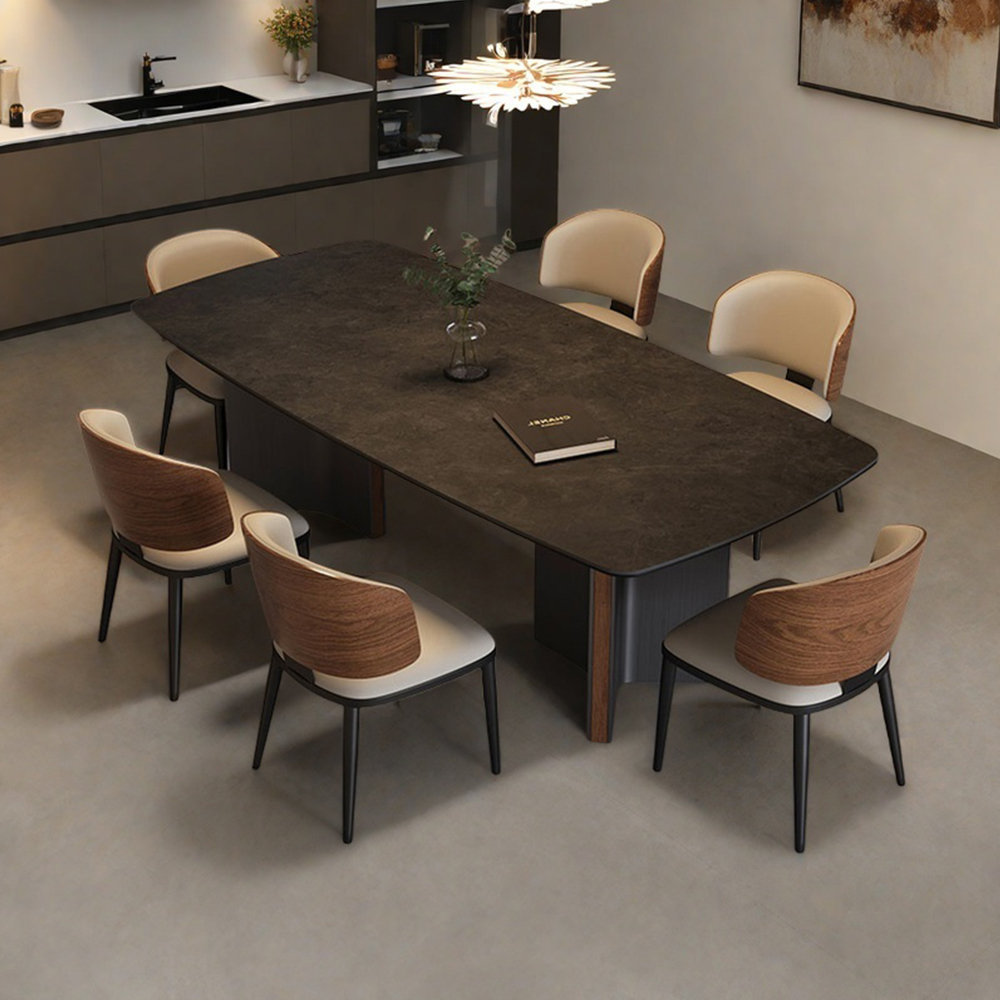 Elamer European minimalist high-end dining table set - Wayfair Canada