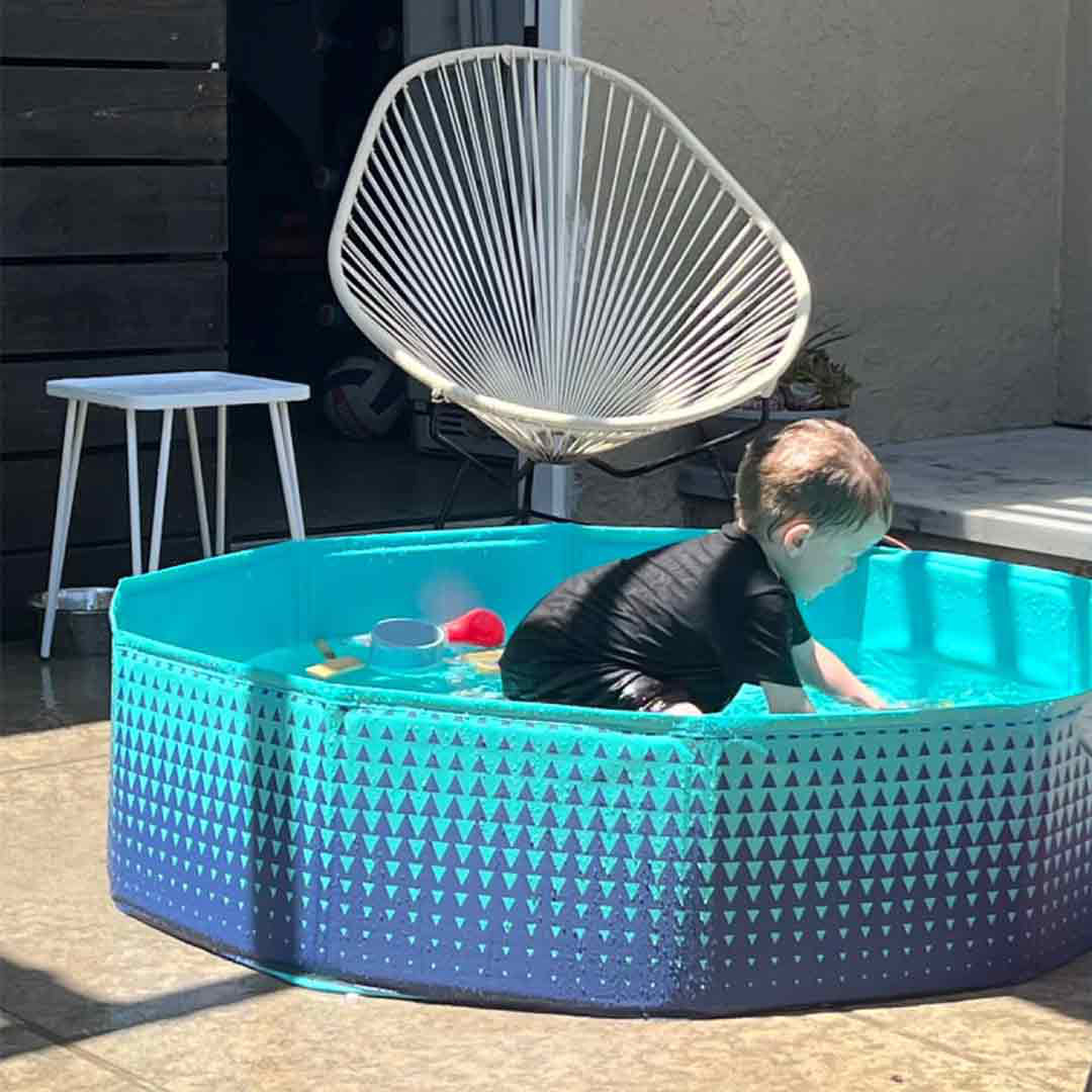 Stunver Foldable Dog Kiddie Pool - Hard Plastic Kids Paddling Pool ...