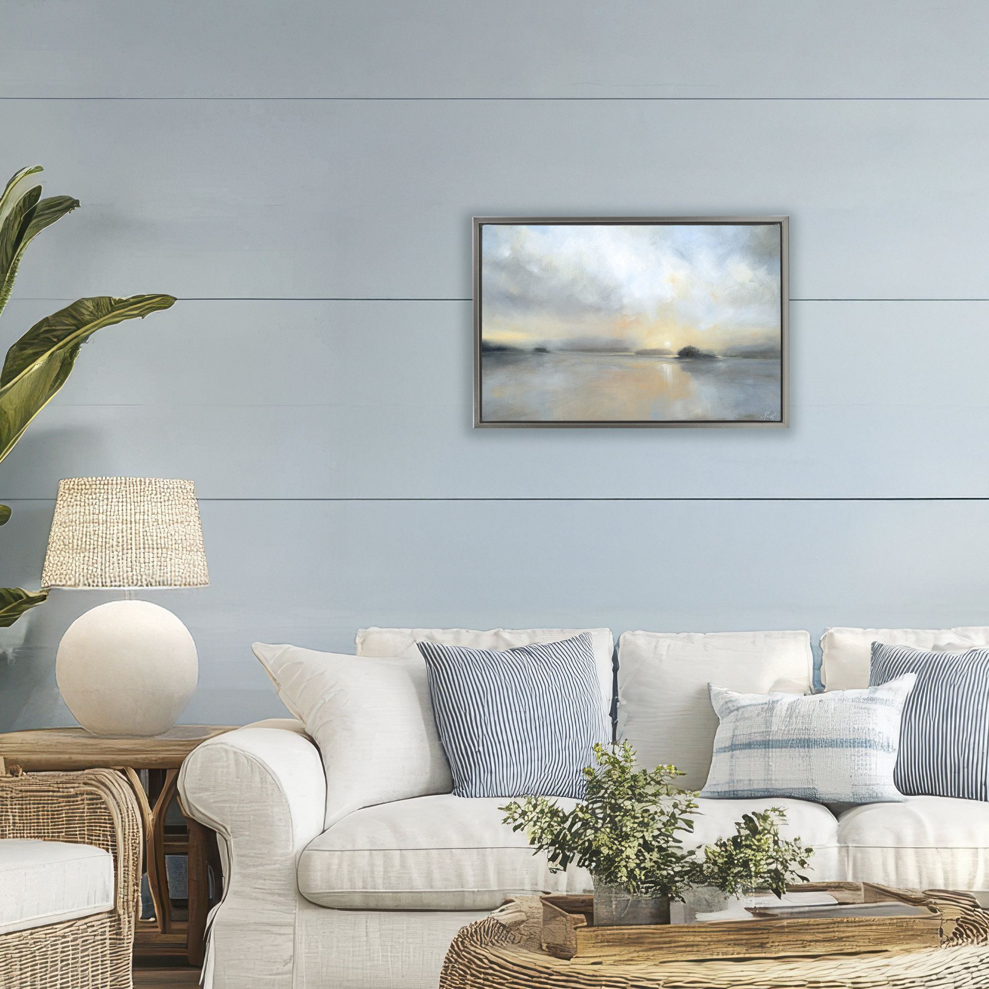 Latitude Run® December Mists Seascape Floating Frame, design by Joanne ...