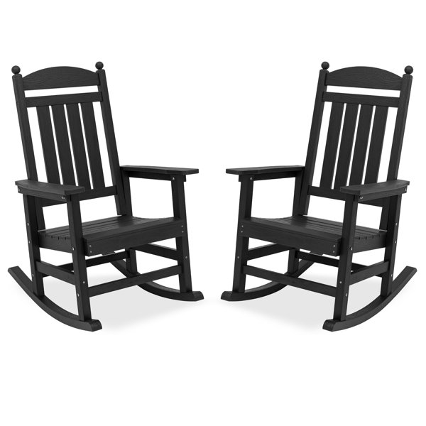 LUE BONA Patio Rocking Chair Set Of 2 , HDPS Poly Rocking Chair, All ...