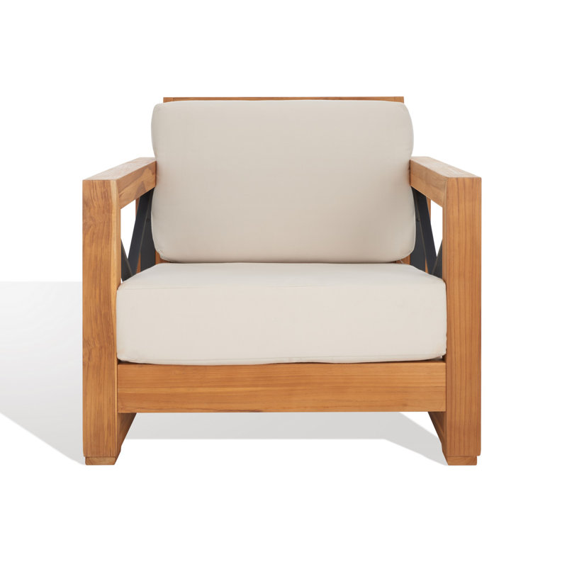 Joss & Main Vella Teak Patio Chair with Cushions & Reviews | Wayfair