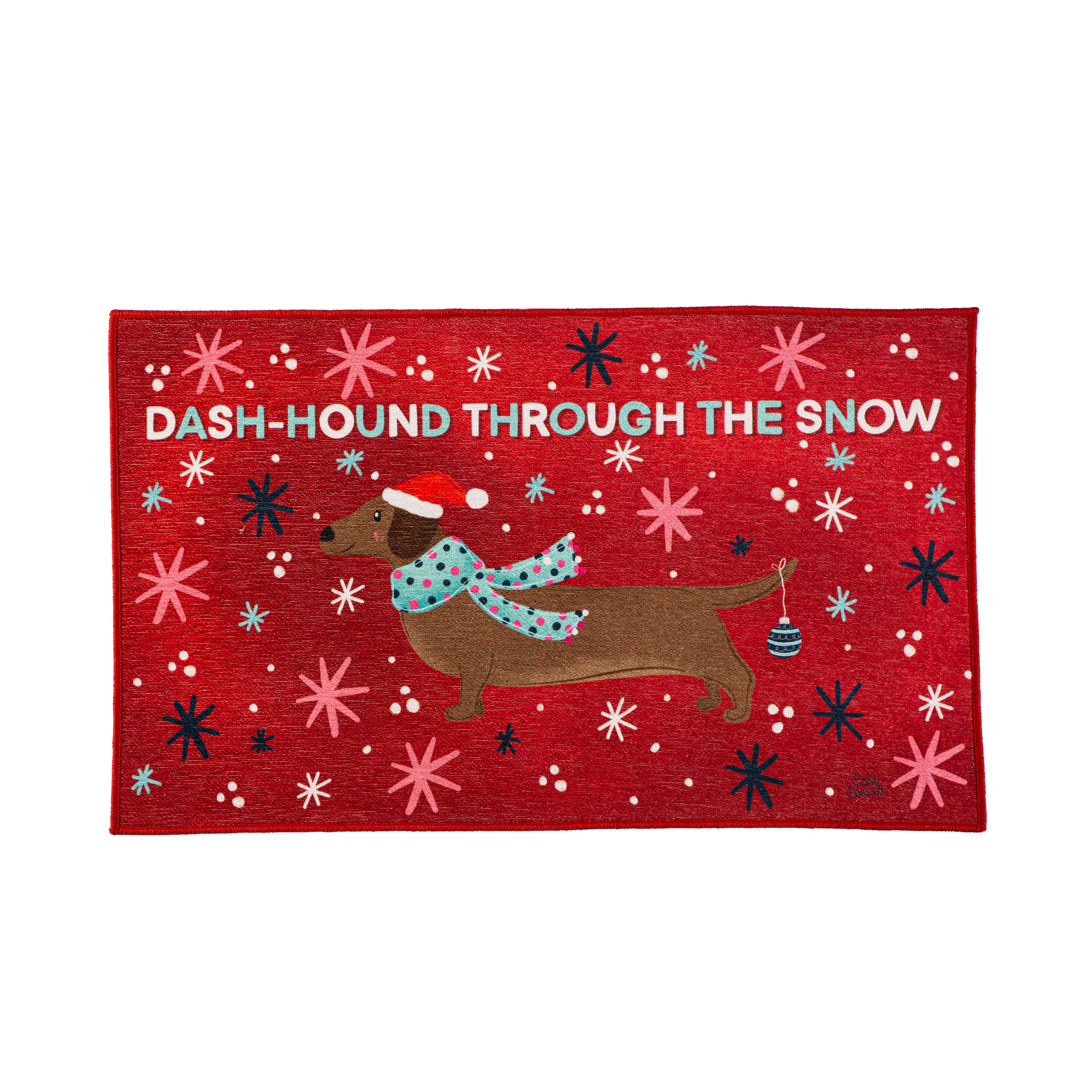 Ophelia & Co. Happy Howlidays Washable Indoor/Outdoor Mat | Wayfair