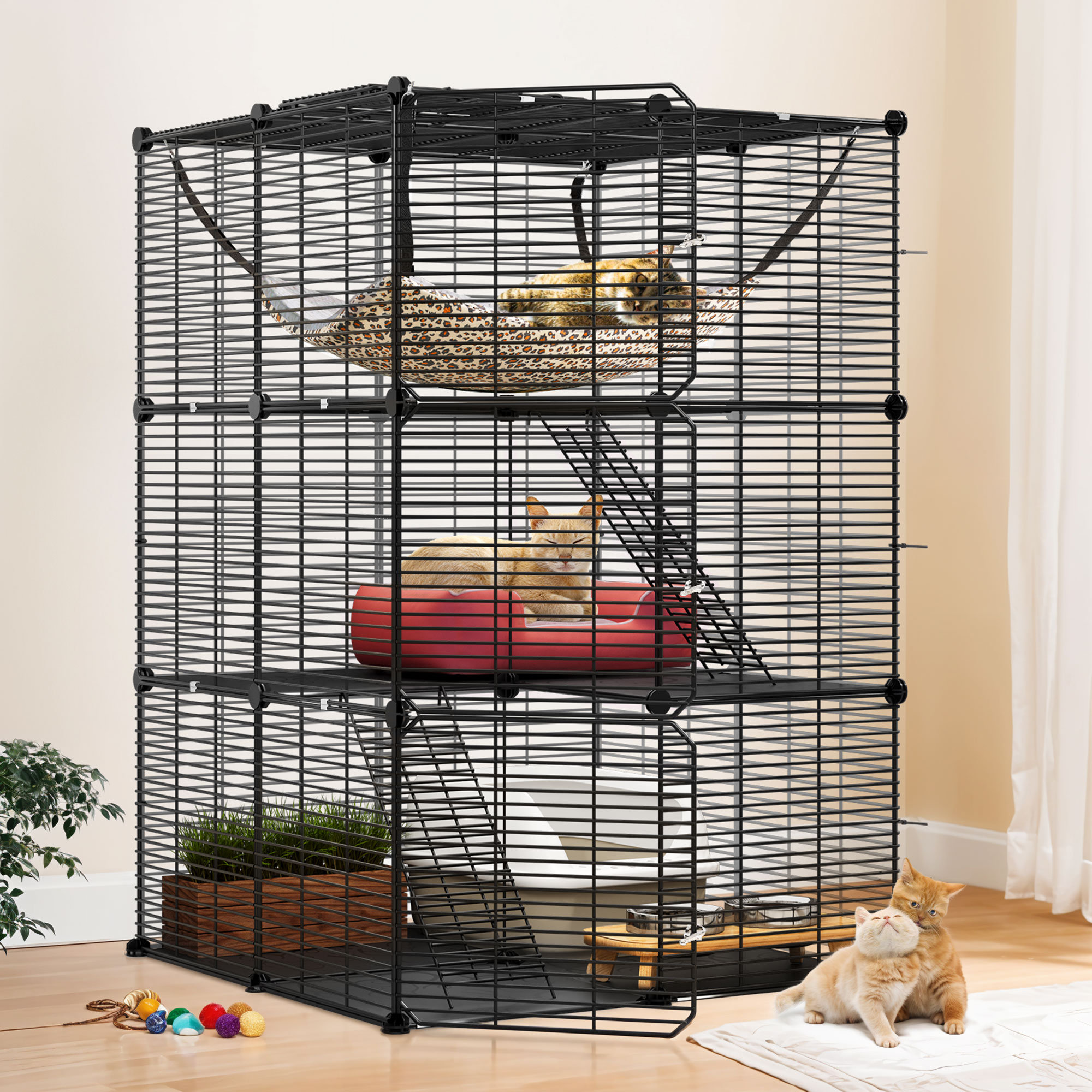 Tucker Murphy Pet™ Fizah Portable Cat Cage Cat House Play Pen with ...