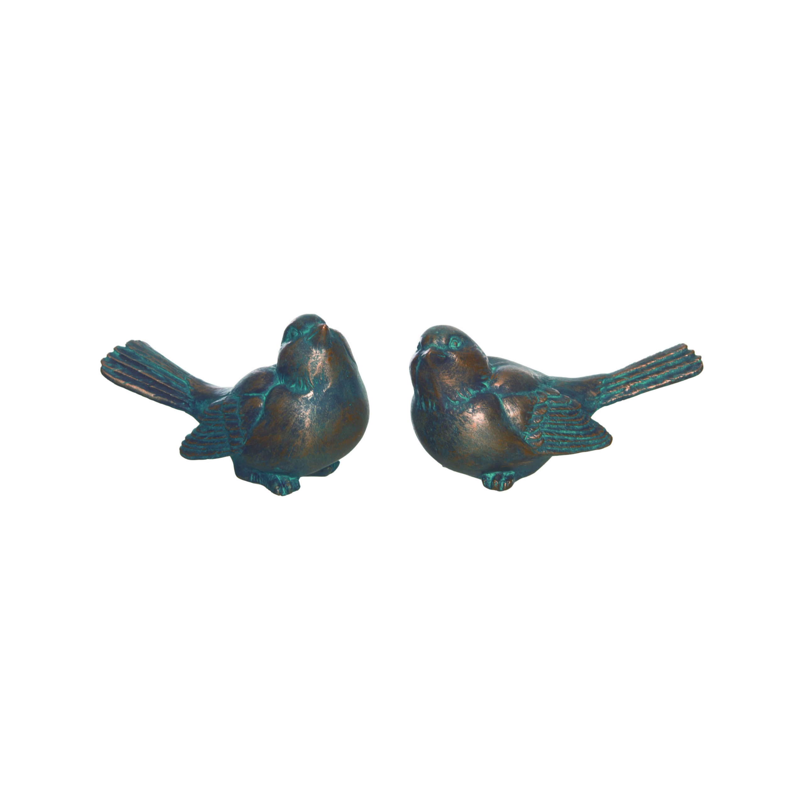 Lark Manor™ Resin Patina Bird Set of 2 Spring Home Decorations | Wayfair