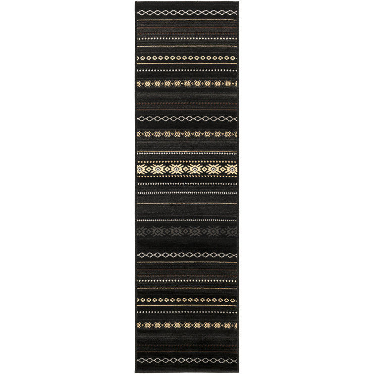 The Twillery Co.® Gorge Southwestern Black/Charcoal/Beige Area Rug ...