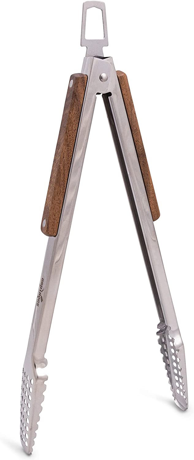 GRILLHOGS 16-Inch Barbecue Tongs Stainless Steel, Premium Grill Tongs ...