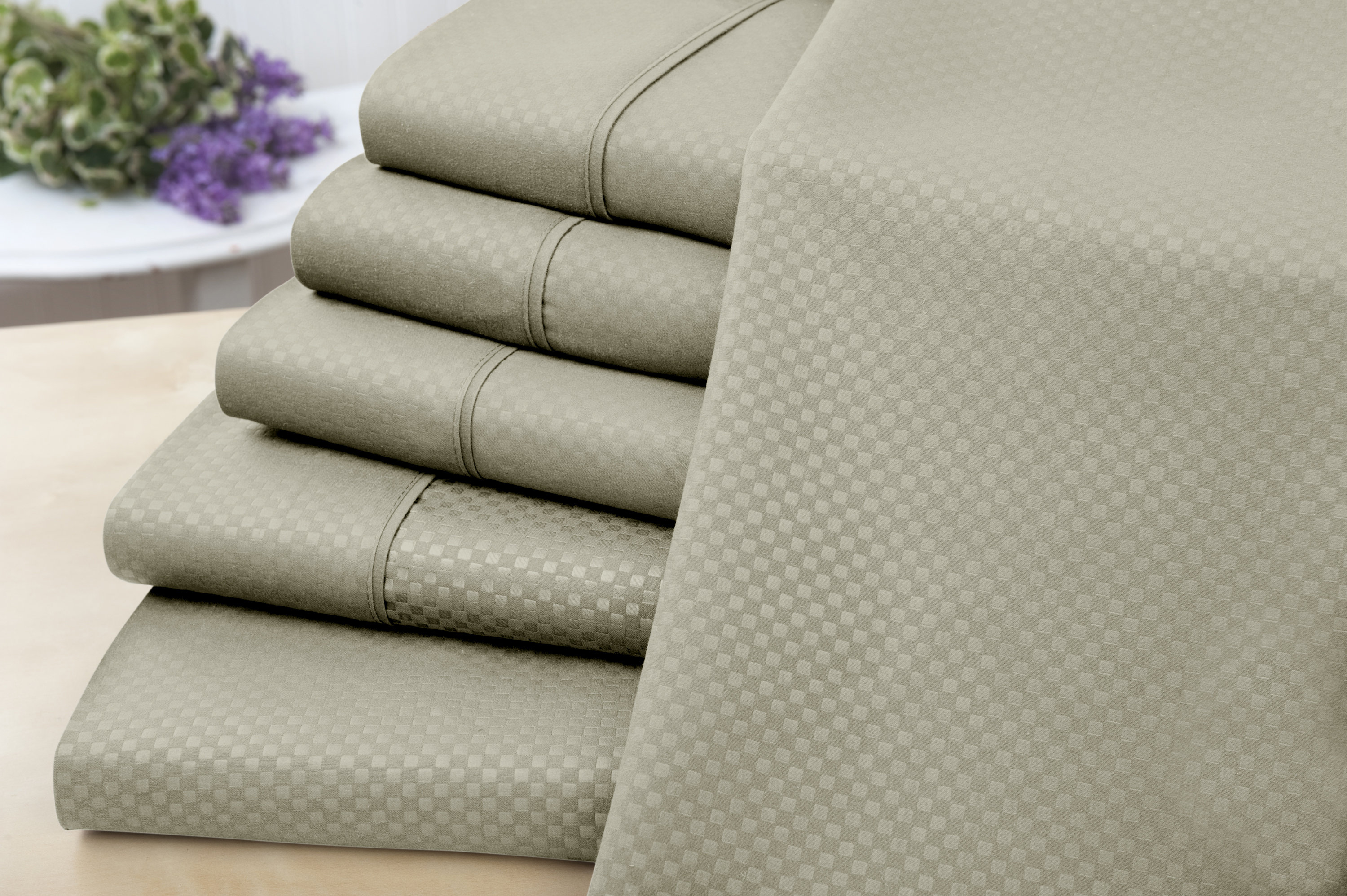 Bibb Home US Army 6 Piece Embossed Check Sheet Set | Wayfair