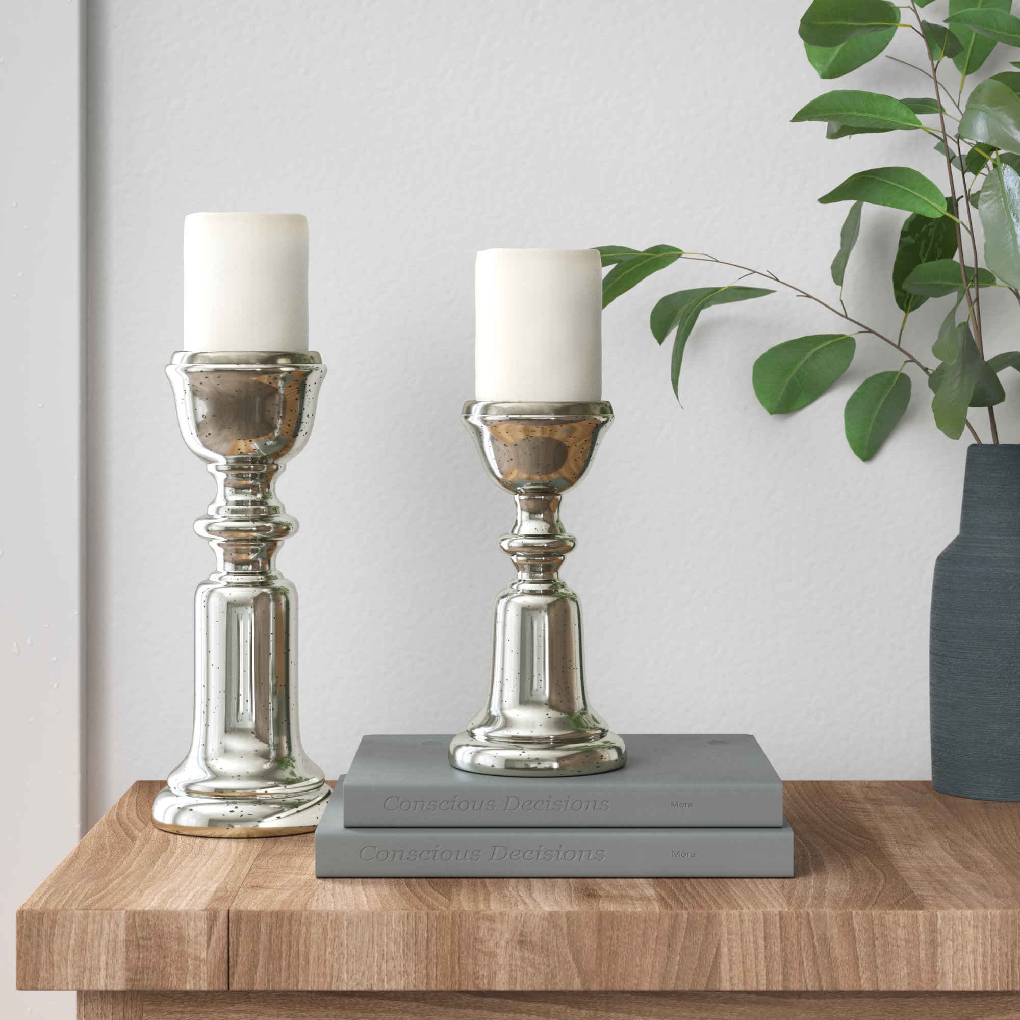 Laurel Foundry Modern Farmhouse® 2 Piece Tabletop Candlestick Set ...