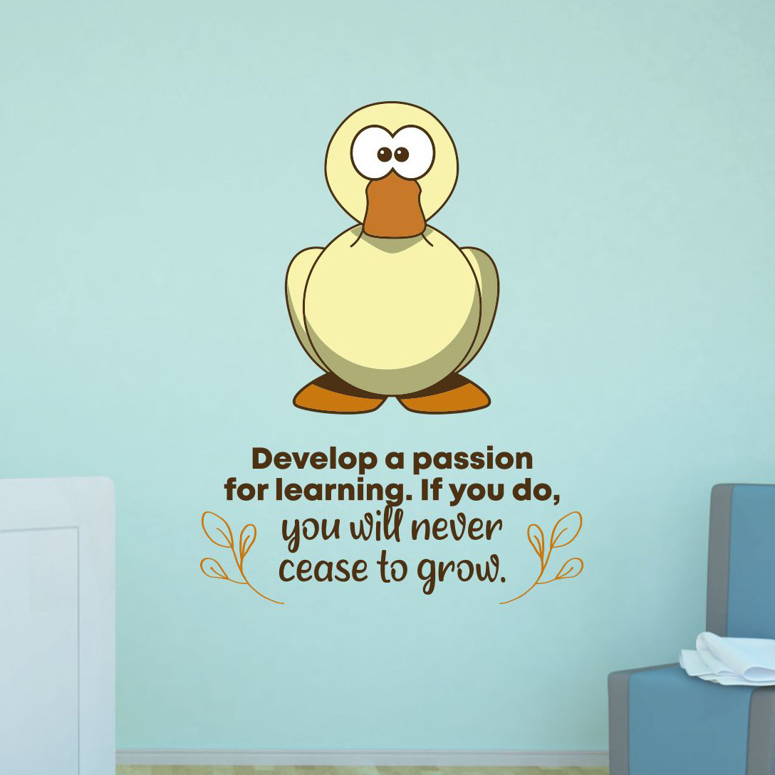 Zoomie Kids Learning Passion Duck Life Cartoon Quotes Wall Decal | Wayfair