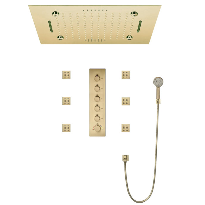 FontanaShowers Fontana Remote Controlled Thermostatic Recessed Ceiling ...