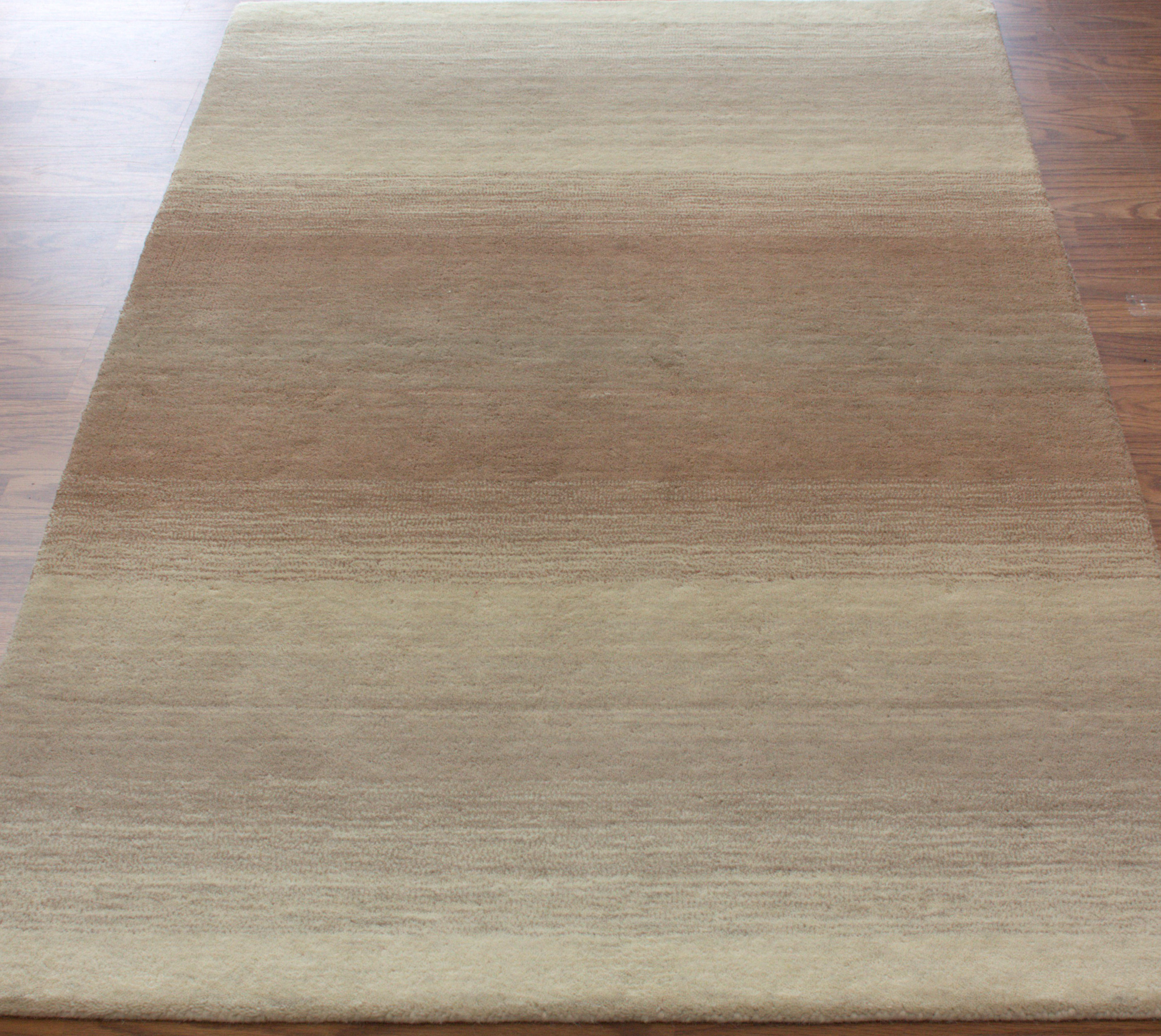 Hokku Designs Borg Ombre Hand-Tufted Wool Beige Area Rug | Wayfair