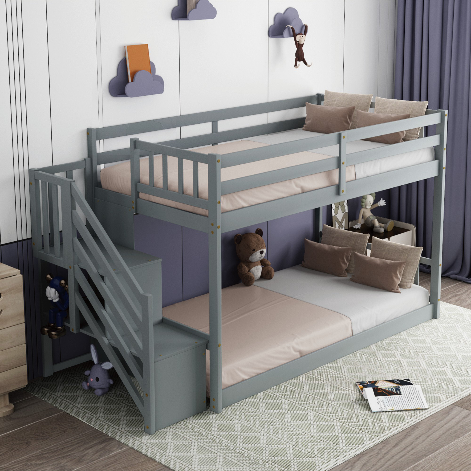 Harriet Bee Lit superposé simple en bois massif Gamari par Harriet Bee ...