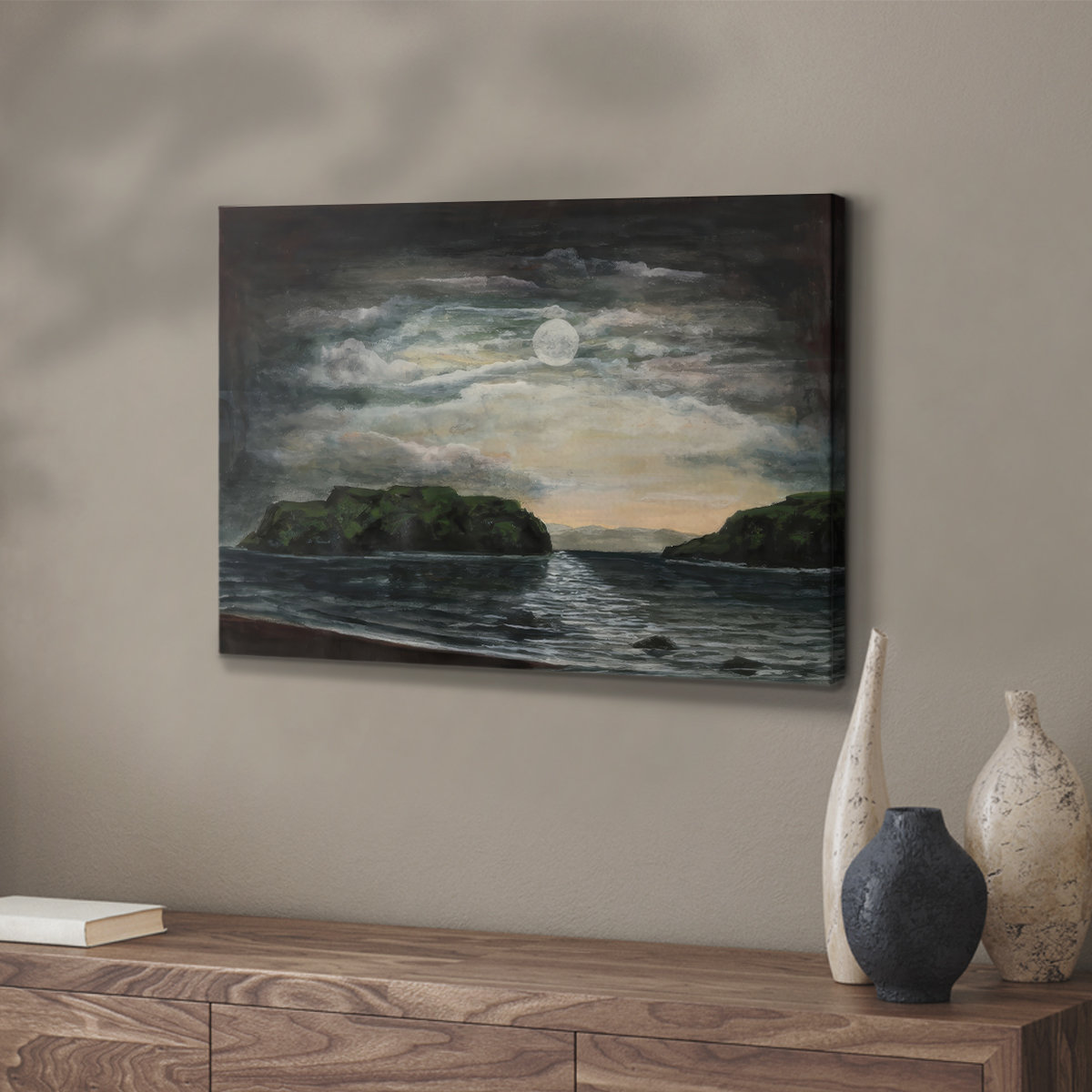 Winston Porter Midnight Seascape I -Gallery Wrapped Cavas | Wayfair