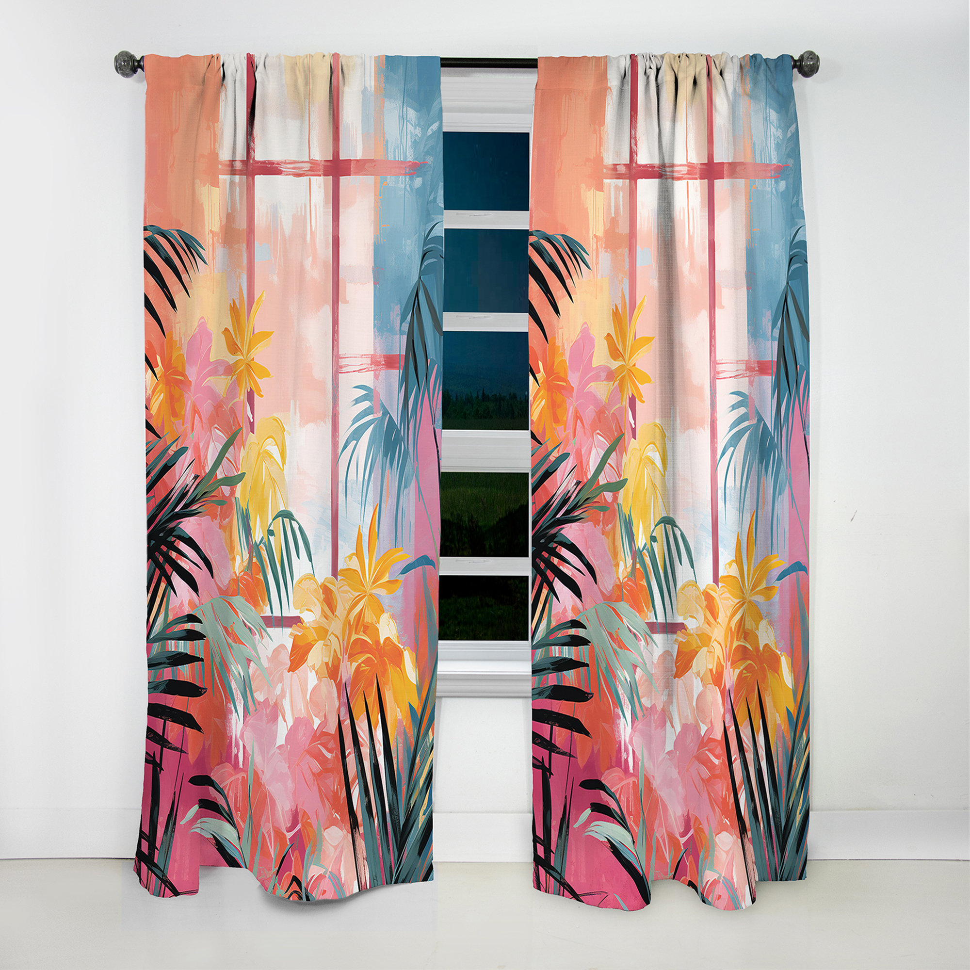 East Urban Home Roza Pastel Color Tropical Windows View I - Traditional ...