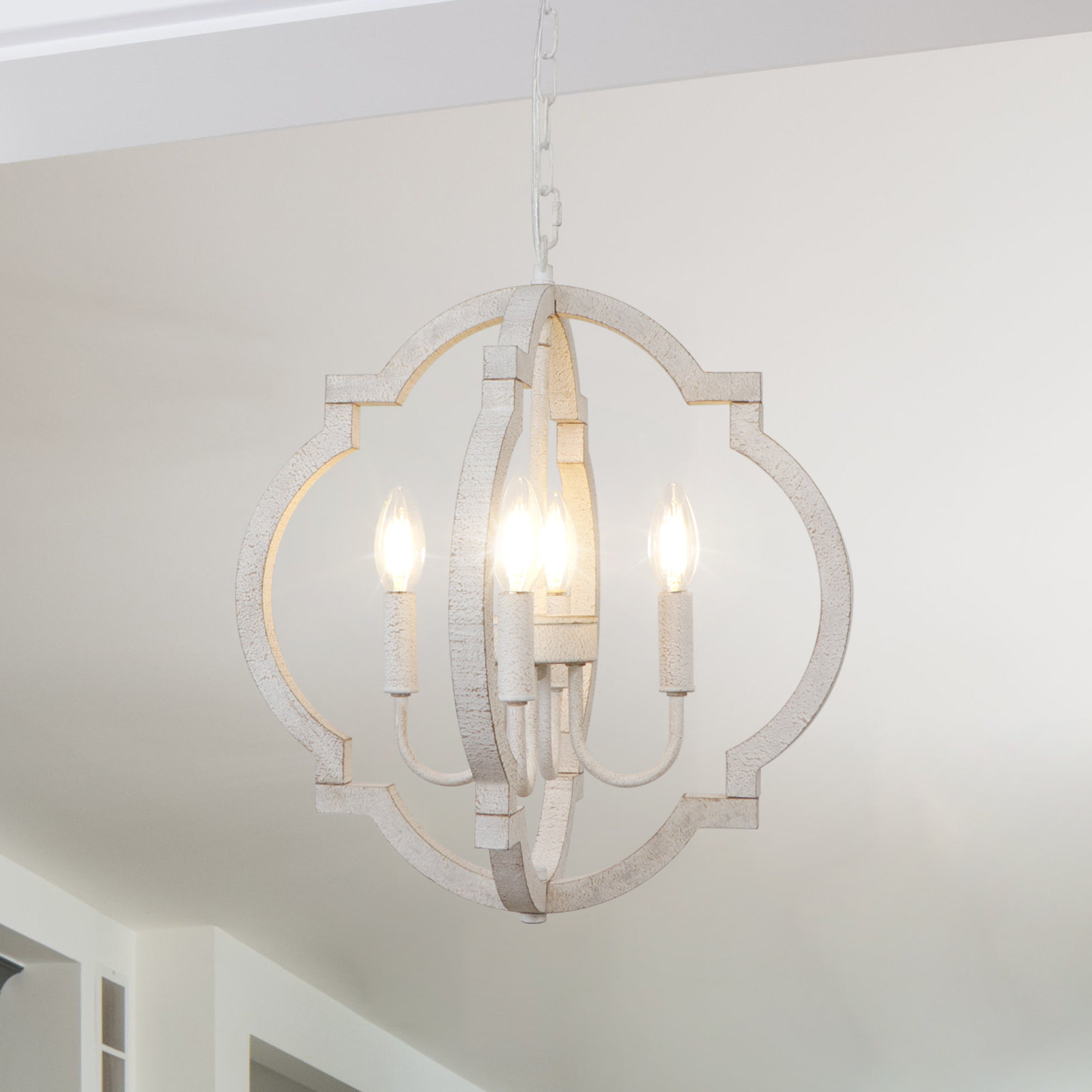 Ophelia & Co. Tieton 4 - Light Wood Dimmable French Country Chandelier ...