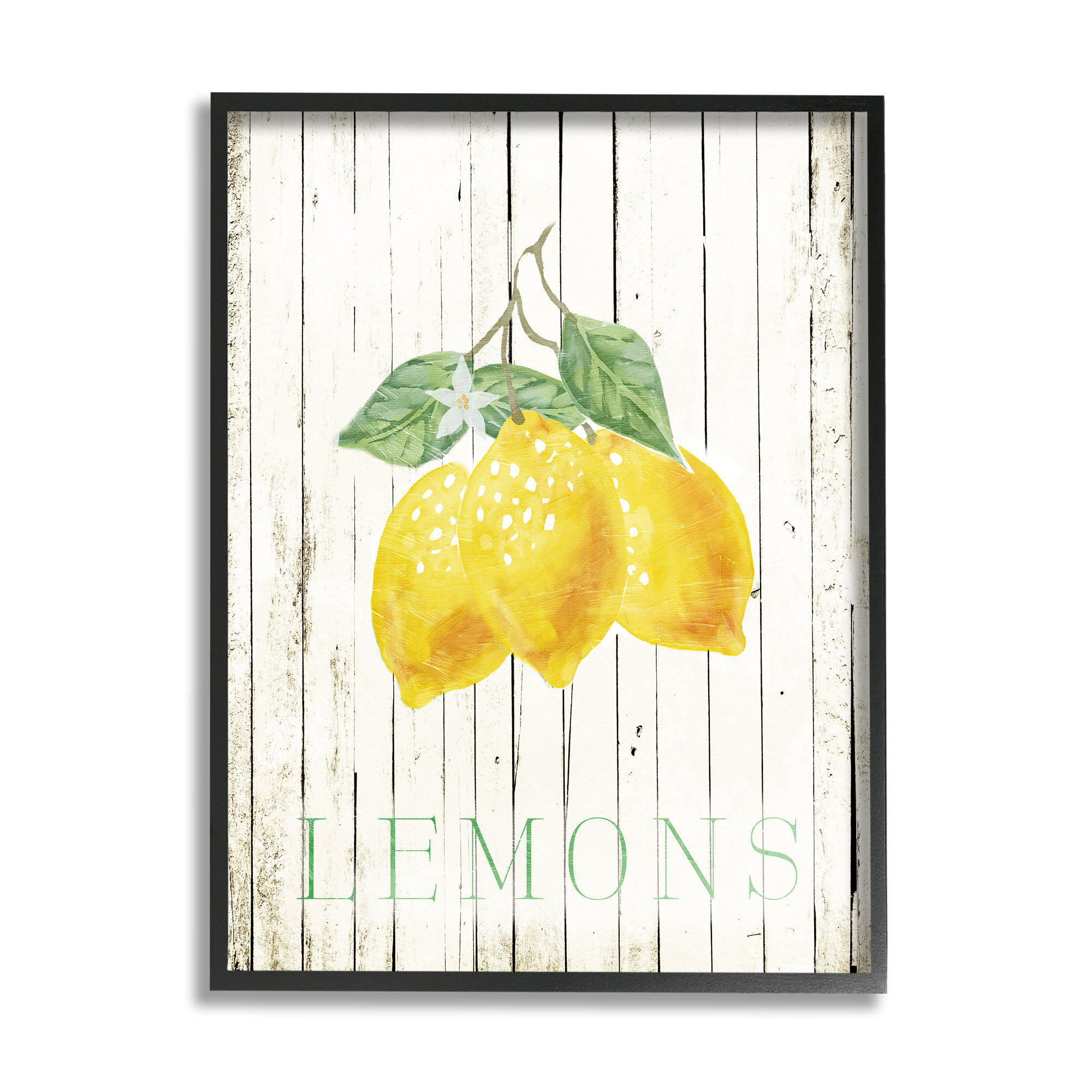 Stupell Industries Rustic Lemons Country Patterned by Milli Villa ...