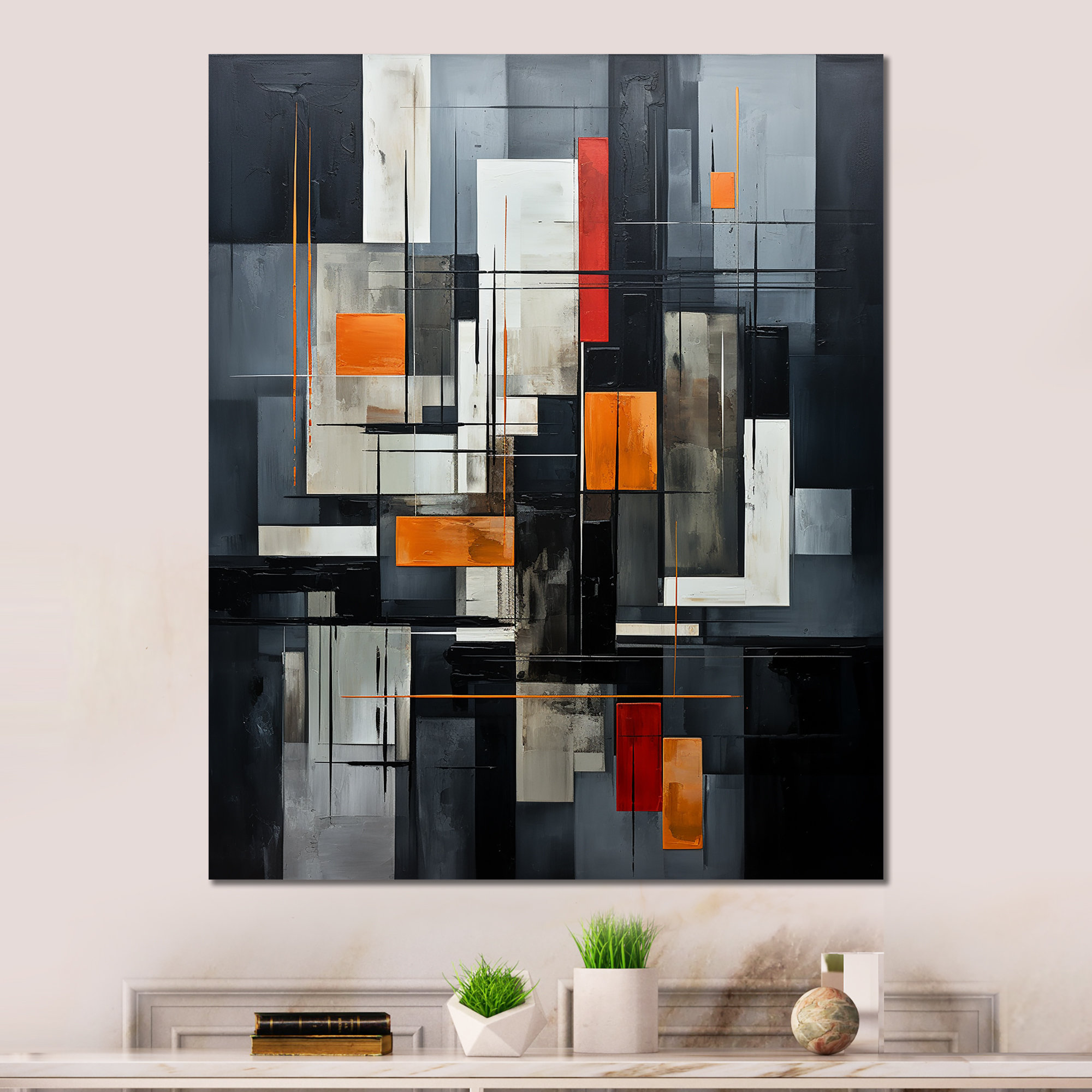 Wrought Studio™ - Abstract Shapes Metal Wall Print | Wayfair