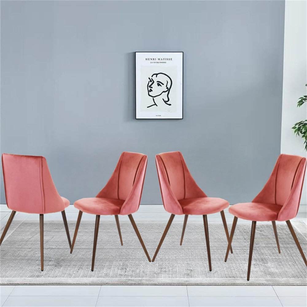 Mercer41 Shiley Velvet Upholstered Back Side Chair in Rose - Wayfair Canada