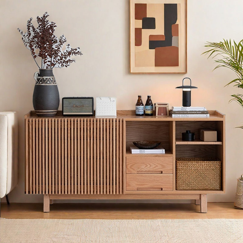 NICECABINET Modern Simple Sliding Door Wooden Sideboard | Wayfair
