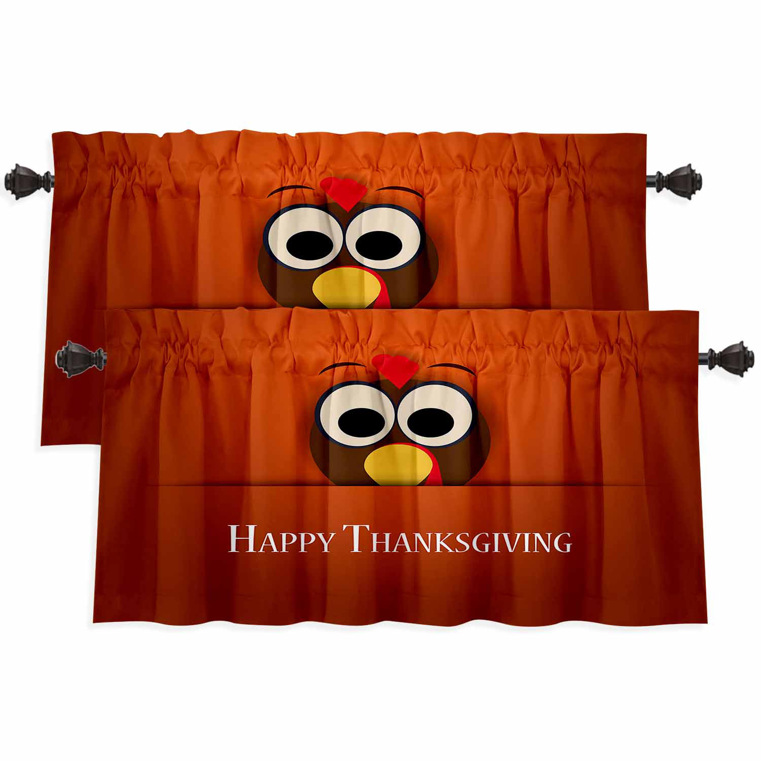 Ophelia & Co. Orange 52"W Thanksgiving with Traditional Turkey Window ...