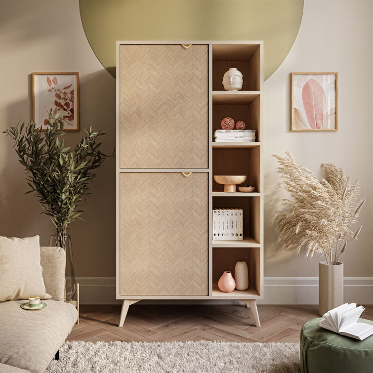 Metro Lane ALOE RG80 Herringbone Scandi Bookcase | Wayfair.co.uk