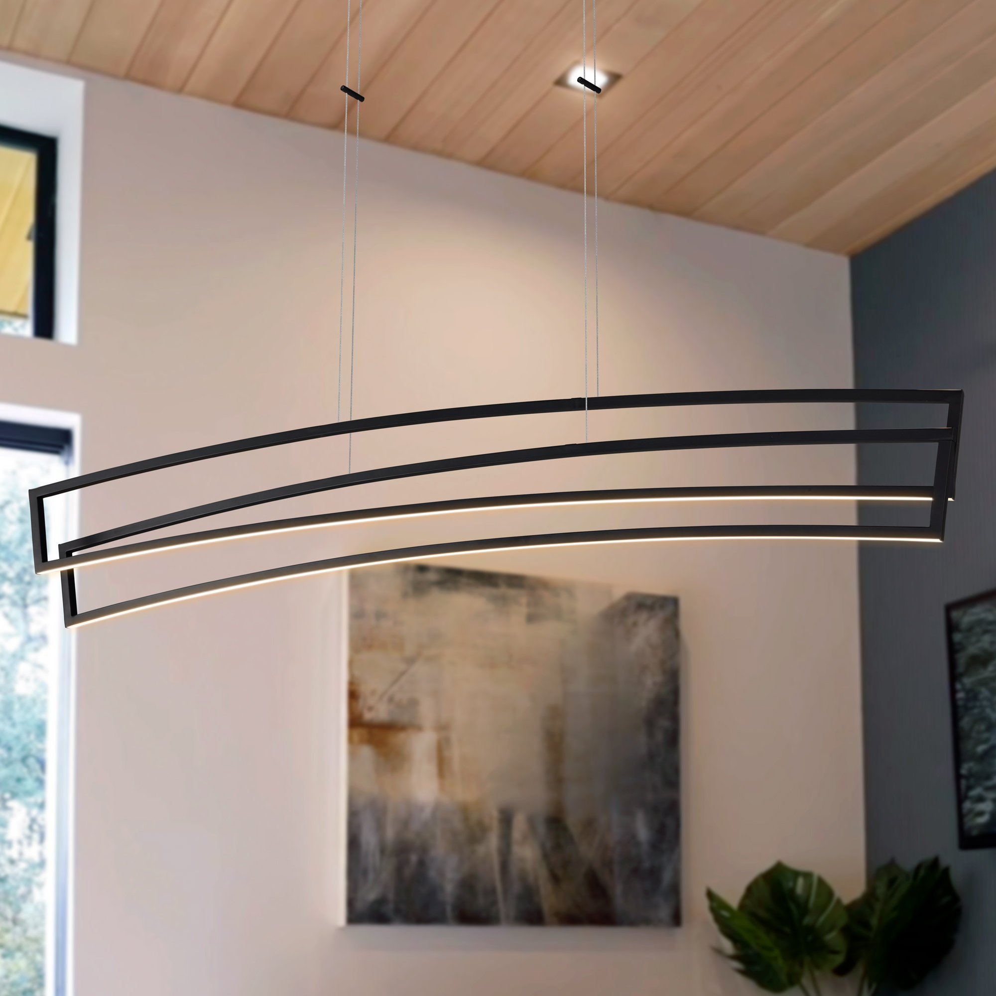 VONN Lighting Sirius 2-Light Plank Geometric Chandelier 46" ETL ...