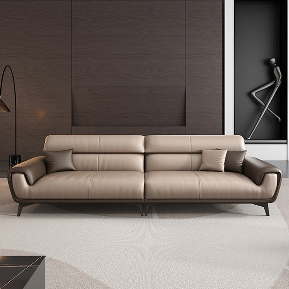 Hike Out Nature Solid Color Genuine Leather Modular Sofa cushion couch ...