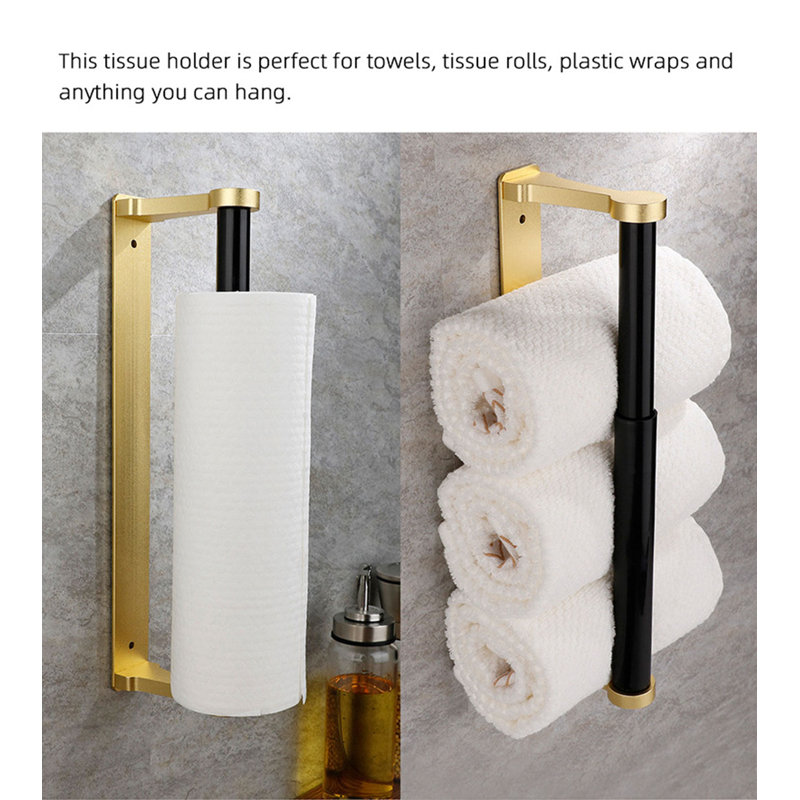 Everly Quinn Metal Wall/ Under Cabinet Mounted Paper Towel Holder | Wayfair