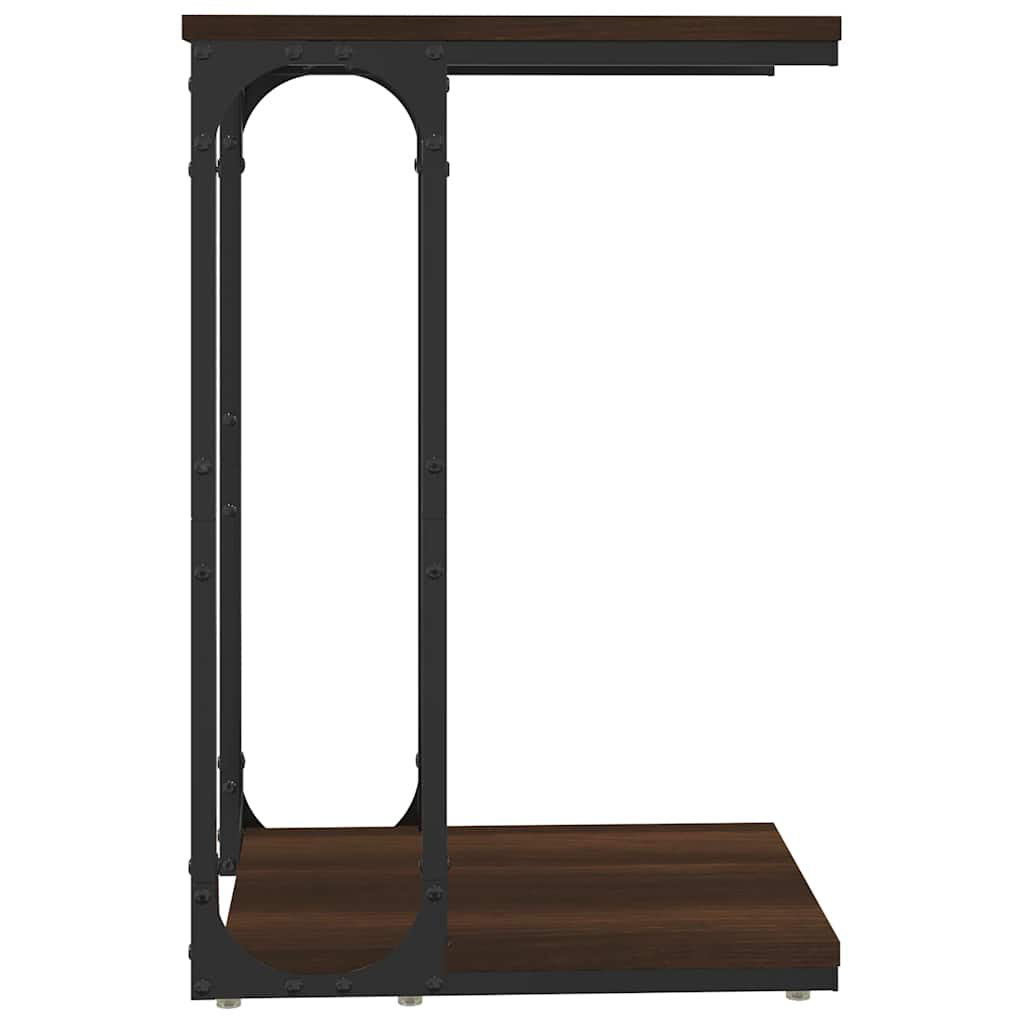 Williston Forge Side Table Brown Oak Engineered Wood, Steel Standard ...