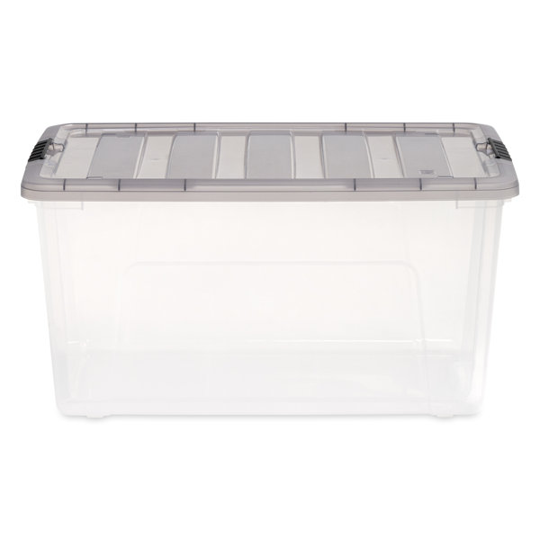 Iris Usa, 53.5 Quart Stack & Pull Clear Storage Box With Grey Lid ...