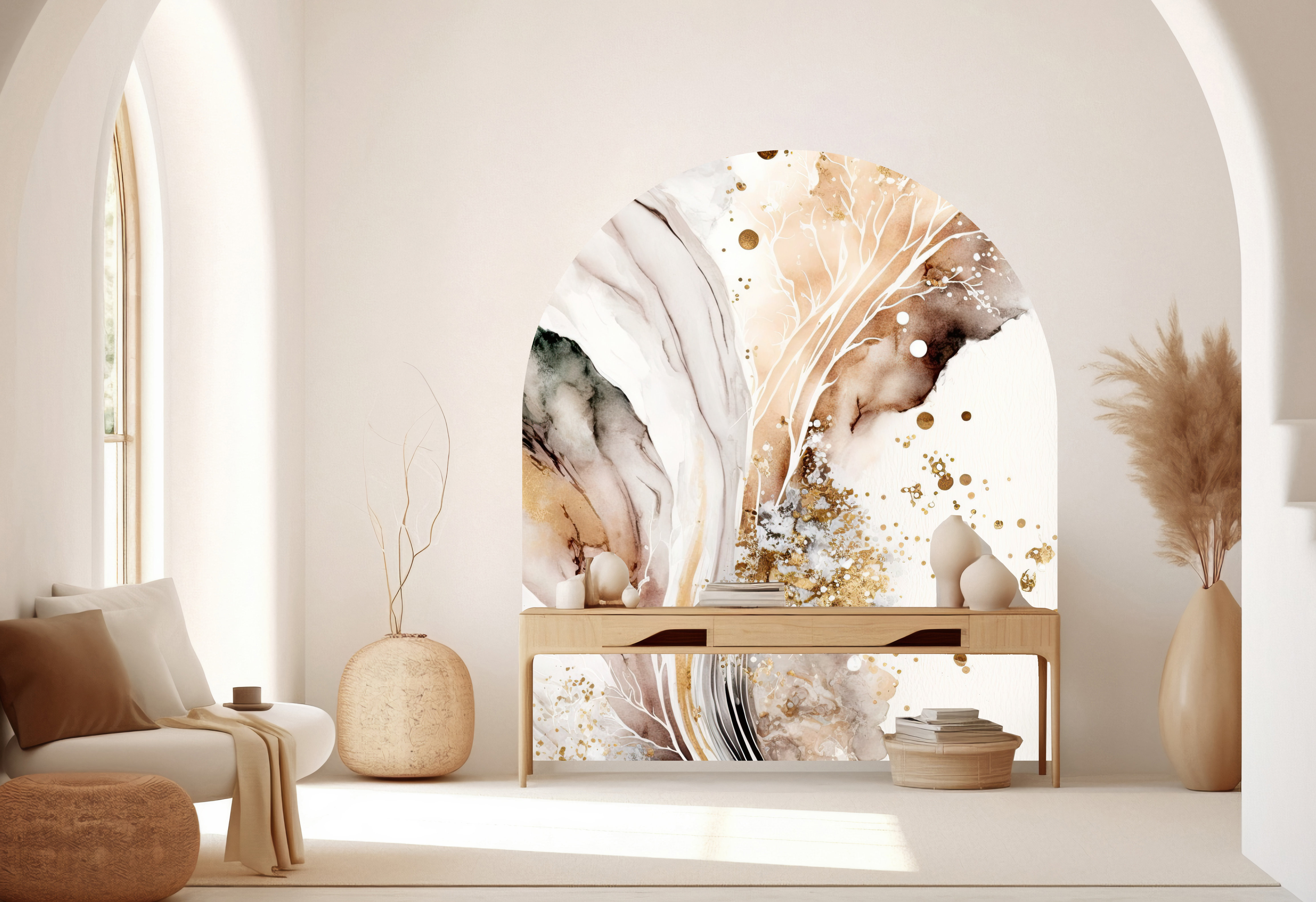 Ivy Bronx Boho Wall Decal, Bed Arch Sticker, Hedboard Wall Decal, Arch ...