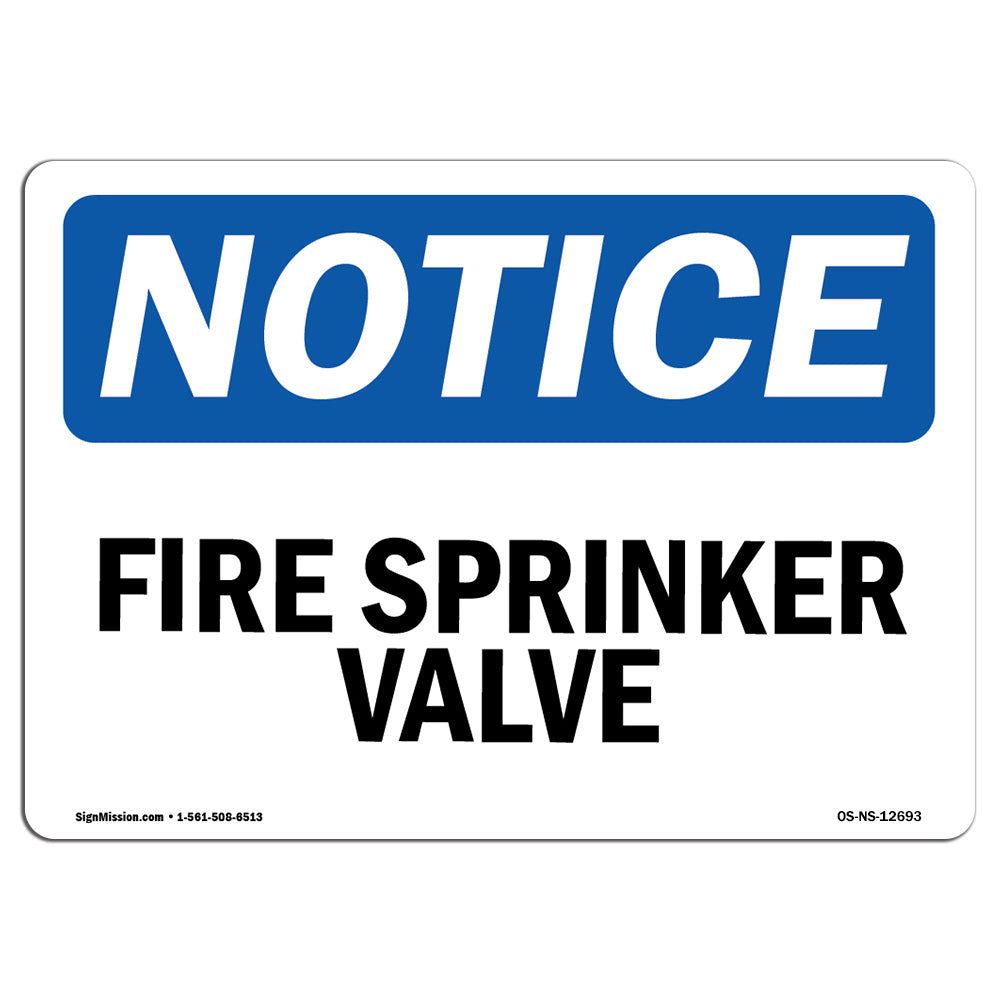 SignMission Fire Sprinkler Valve Aluminum Sign 12 x 18 | Wayfair