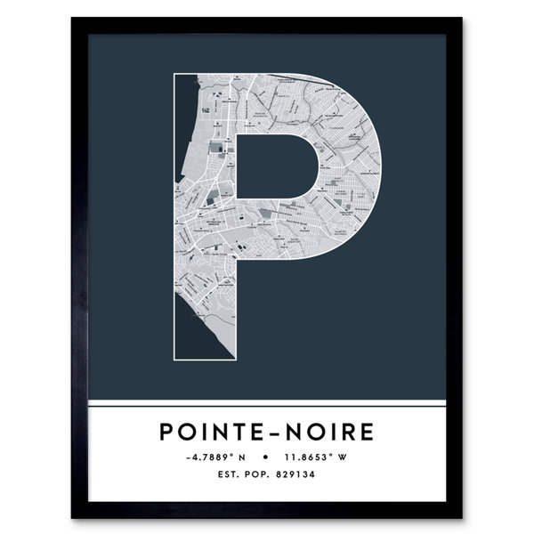 Wee Blue Coo Pointe-Noire City Map Pointe-Noire Navy by Wee Blue Coo ...