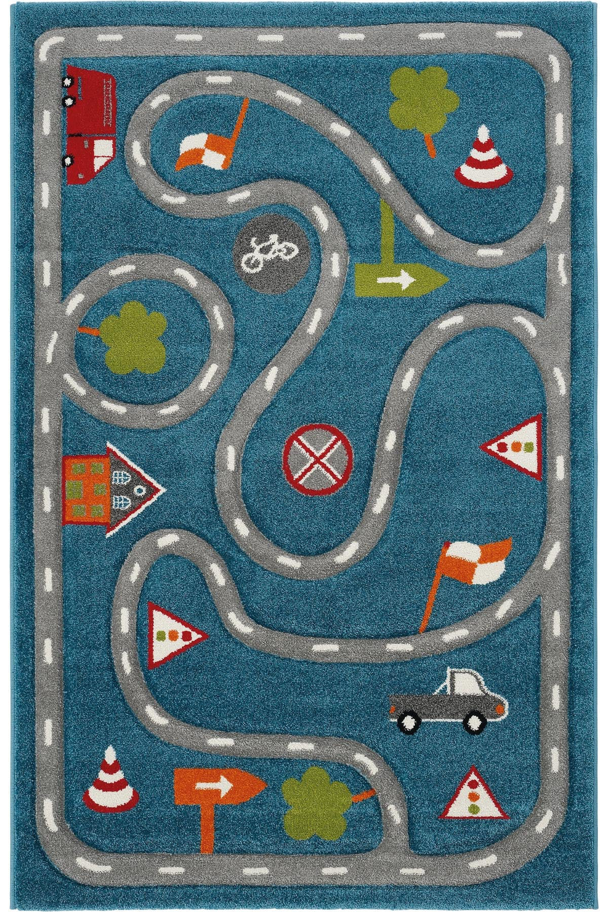 Mason & Marbles Cool Kids Blue Gray Kids Rug | Wayfair