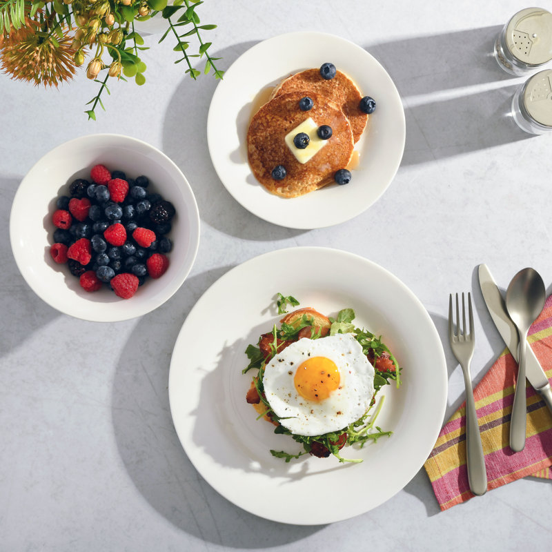 Gibson Everyday Round 12-Piece Dinnerware Set, White Porcelain | Wayfair