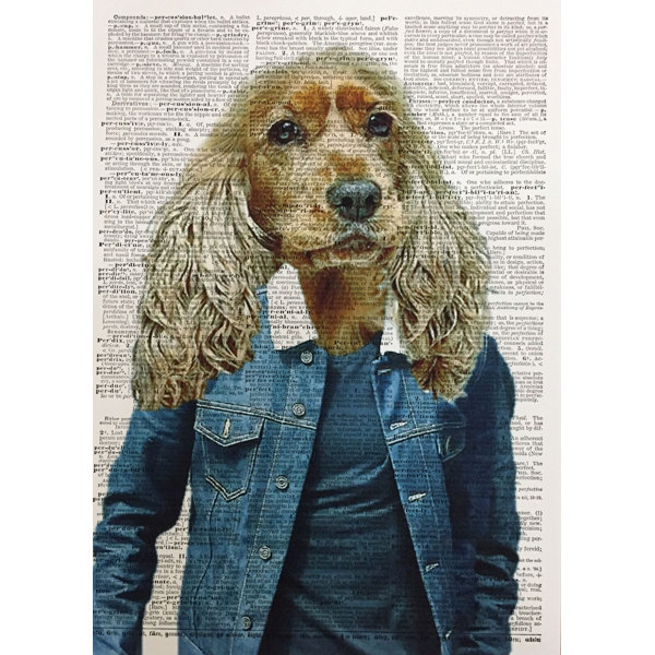 Maturi A3 Golden Cocker Spaniel Print - Hipster Animal Picture - Funny ...