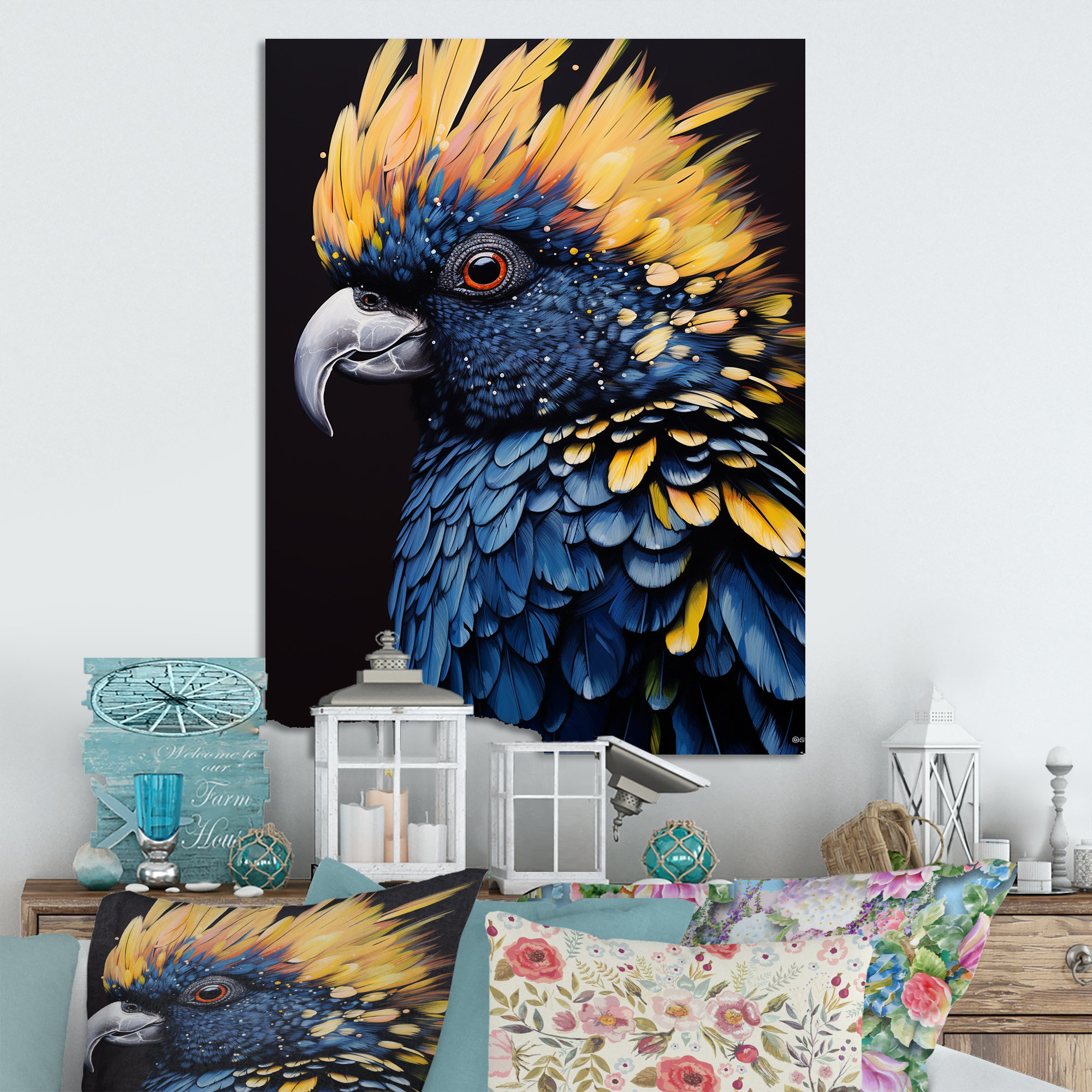 Bay Isle Home™ Blue And Yellow Feathered Majesty Parrot IV - Parrot ...
