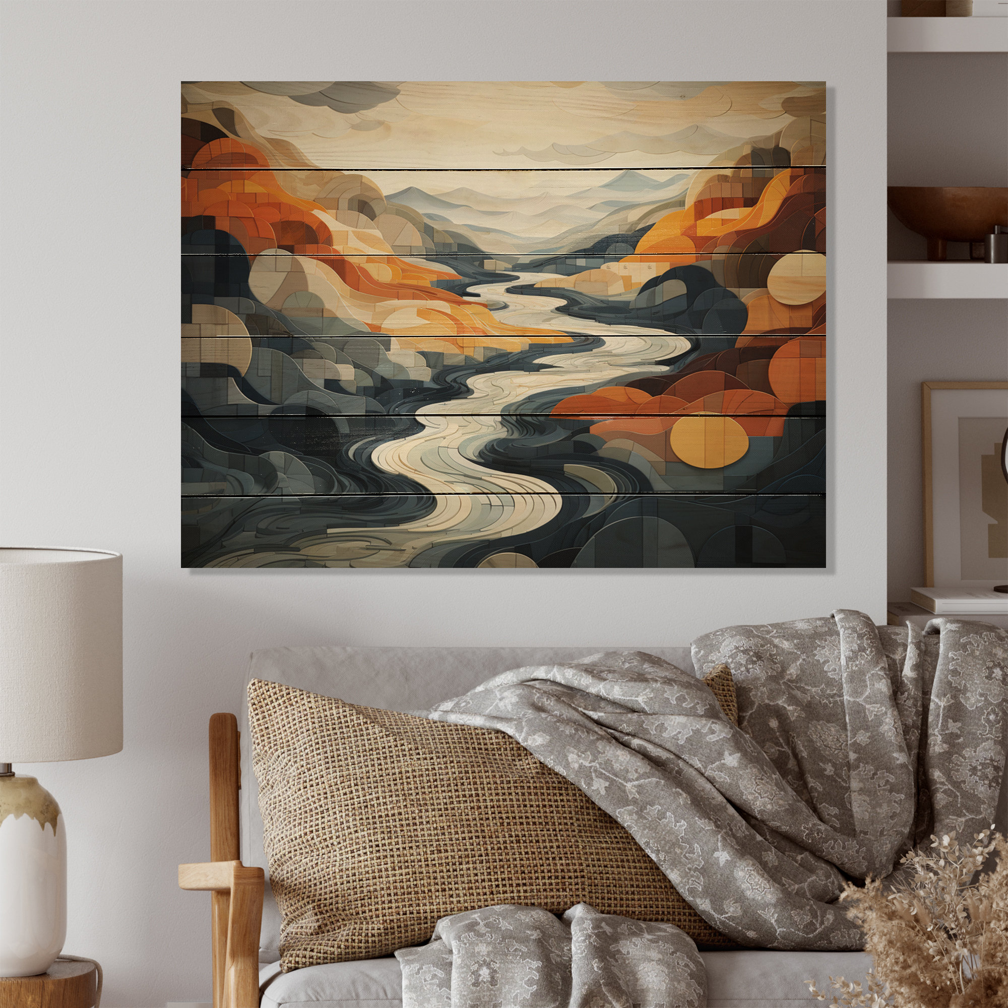 Brayden Studio® River Flowing Waters Collage II On Wood Print | Wayfair