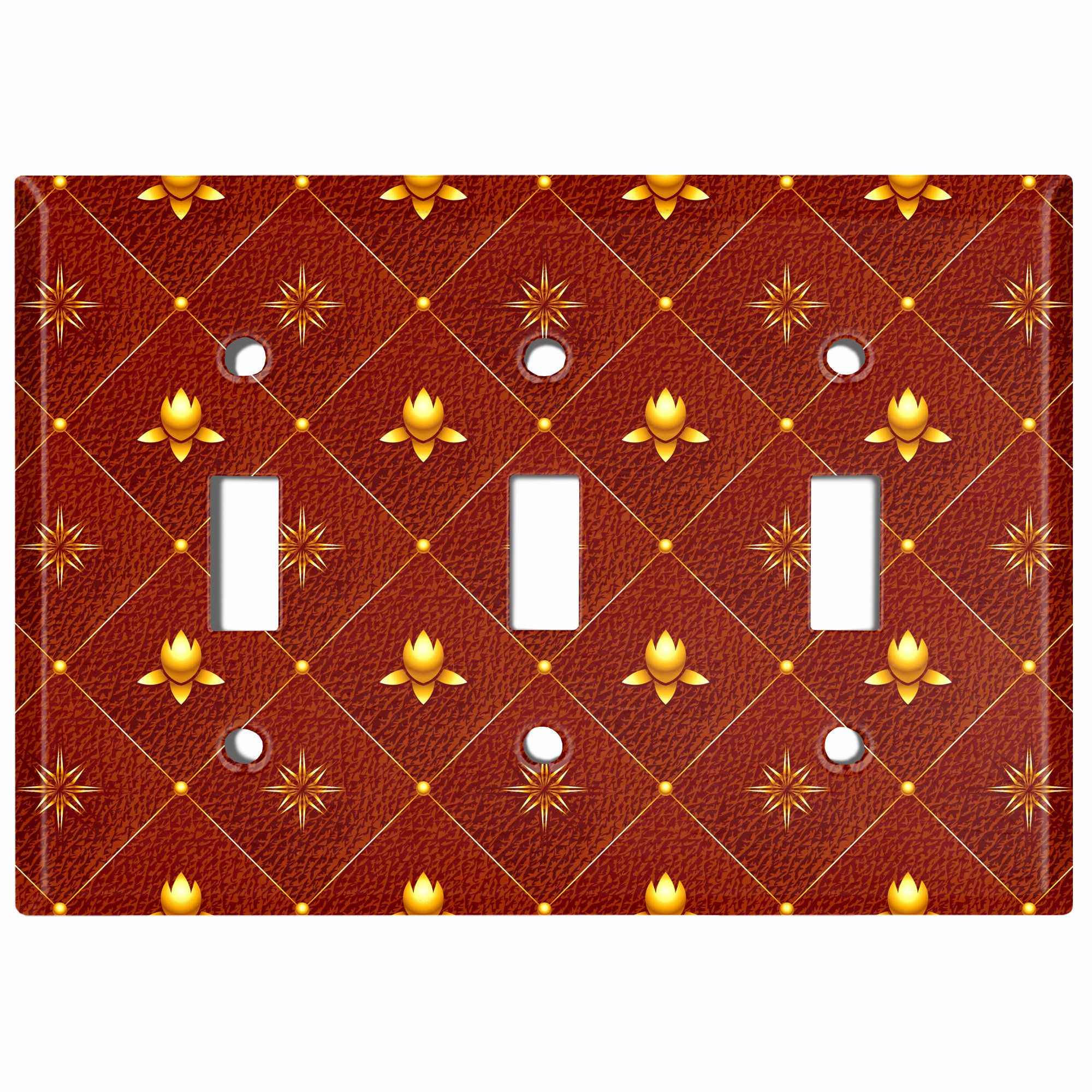 WorldAcc Elegant Damask Trinket 3-Gang Toggle Light Switch Wall Plate ...