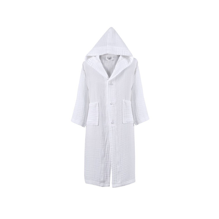 Talesma MUSLIN JUNIOR Cotton MUSLIN Above Knee Bathrobe with Pockets ...