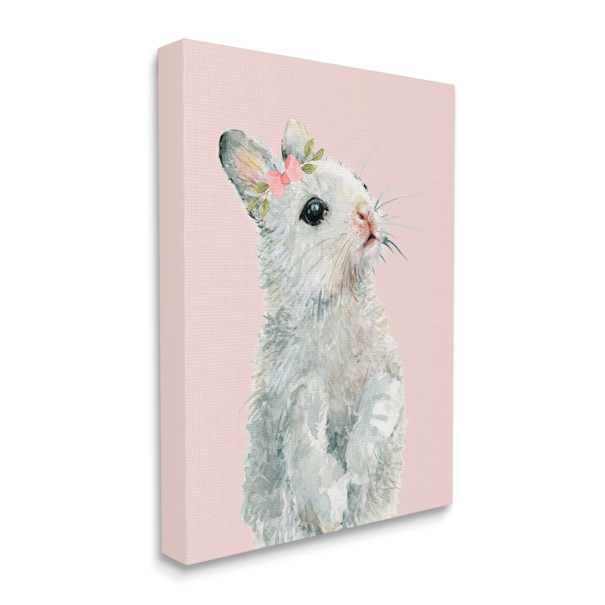 August Grove Fuzzy Bunny on Pink Canvas Wall Art by Carol Robinson ...