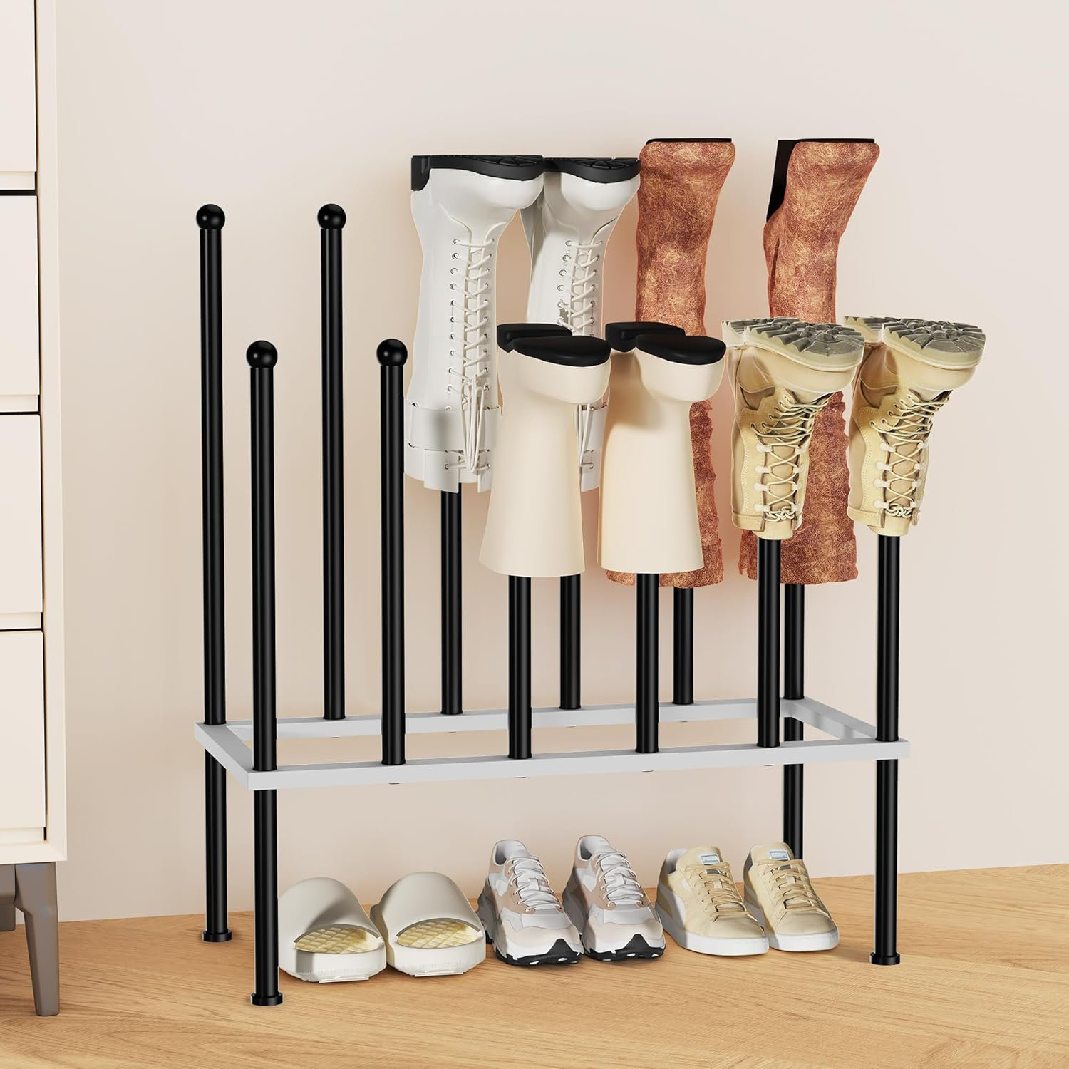 Rebrilliant Boot Rack Organizer, Metal Free Standing Shoe Racks For ...
