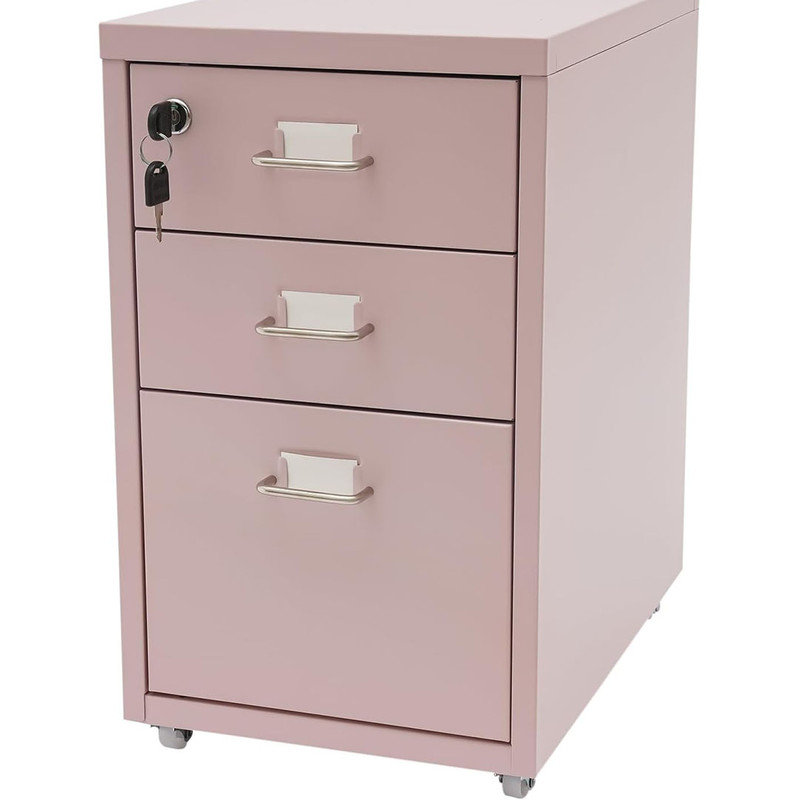 Latitude Run® 3-Drawer Moveable Vertical File Cabinet, Minimalist ...