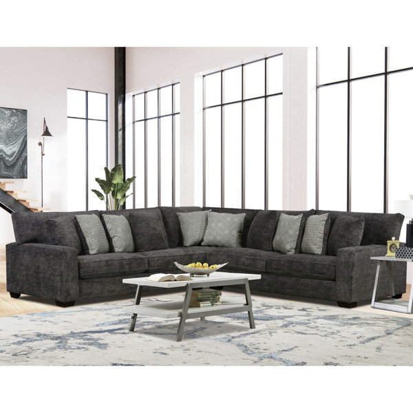 Latitude Run® Husni 3PC Sectional Set In Galactic Charcoal - Wayfair Canada