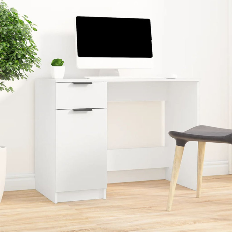 VidaXL 39.4'' W Rectangle Computer Desk with and Cabinet | Wayfair