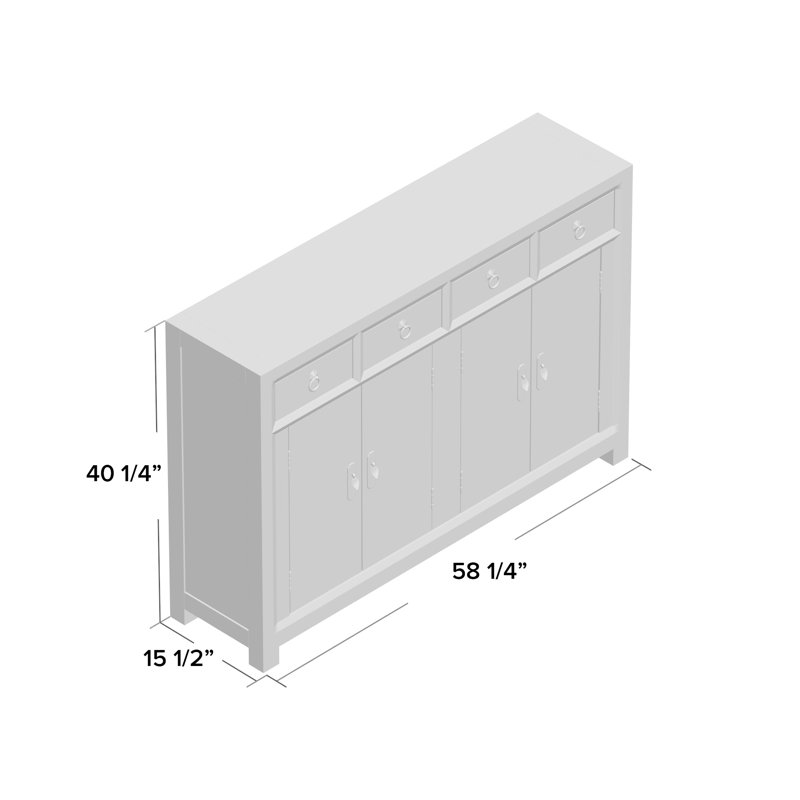 Hooker Furniture Seven Seas 58.25" Wide 4 Drawer Sideboard & Reviews ...