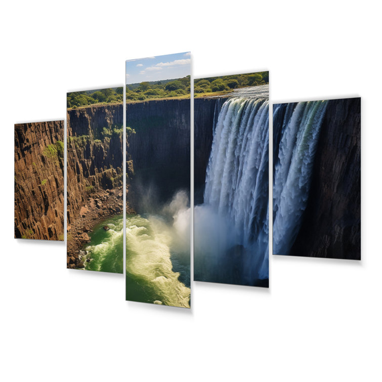DesignArt Victoria Falls Zambia Zimbabwe On Metal 5 Pieces Print ...